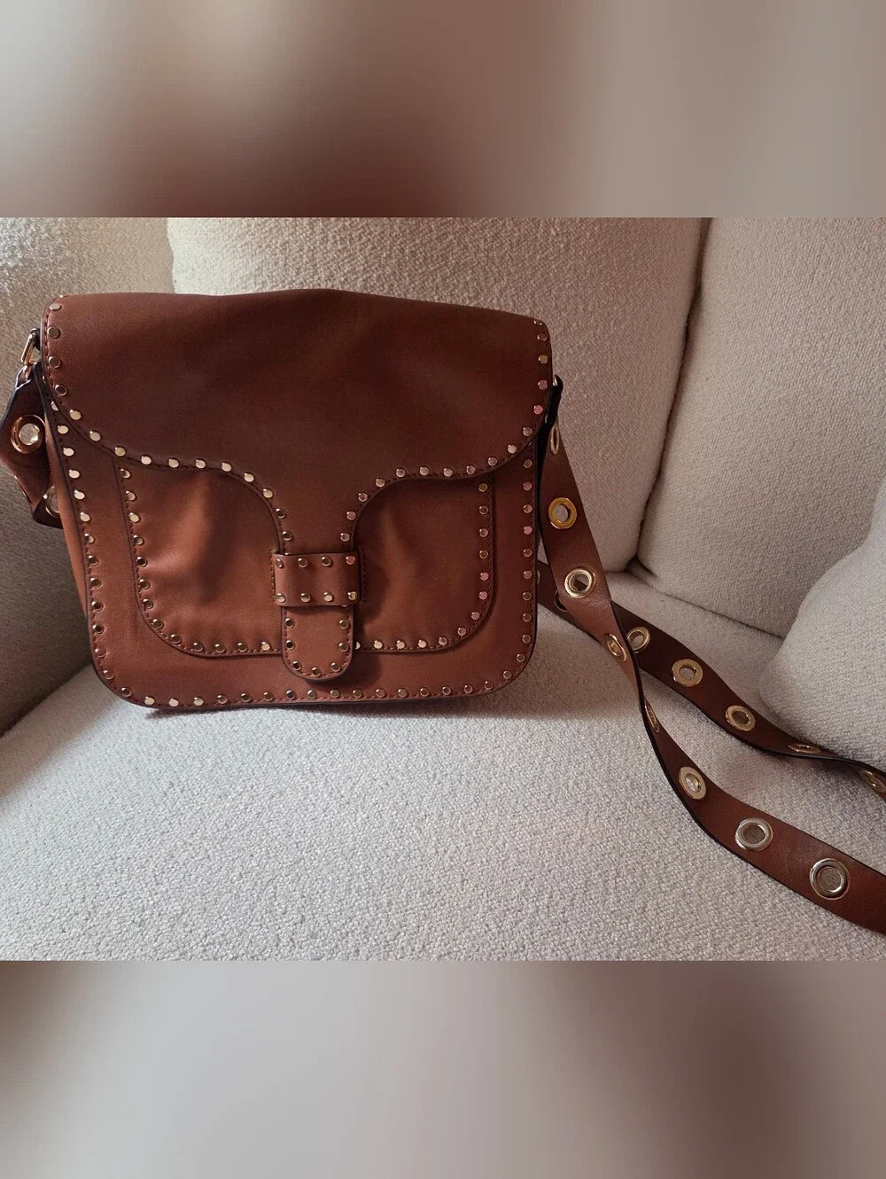 Rebecca Minkoff | Bags | Rebecca Minkoff Brown Studded Leather ...